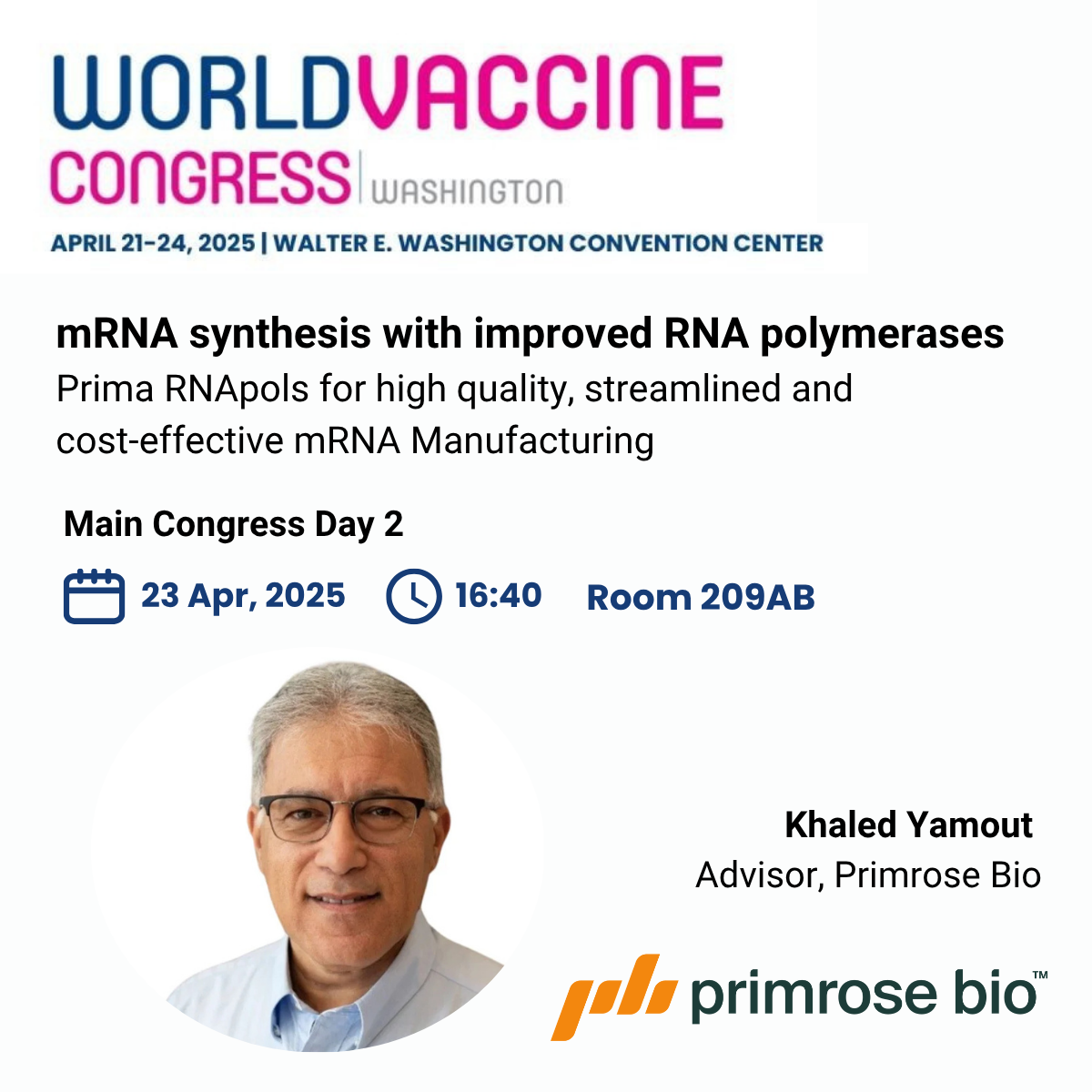 Primrose Bio at World Vaccine Congress 2025: Showcasing Innovation in mRNA Manufacturing ...